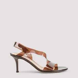 GIANVITO ROSSI Metropolis 70 Plexi Slingback Sandals - Brown