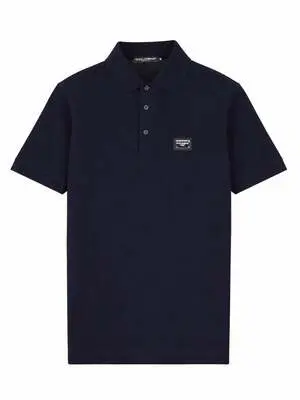 Dolce & Gabbana Polo With Painttch Logo - Blue