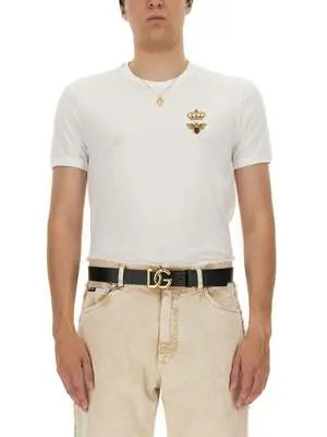 Dolce & Gabbana Cotton T-shirt With Embroidery - White
