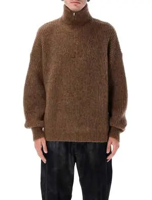 MARANT Quarter Zip Chunky Sweater - Brown