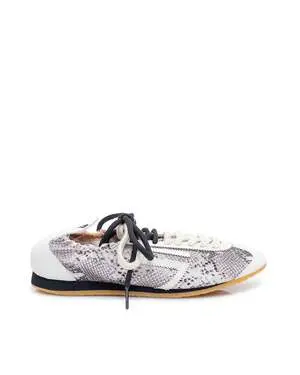 PURAAI Vegan Snakeskin Print Lace-up Sneakers - Dancing Snake