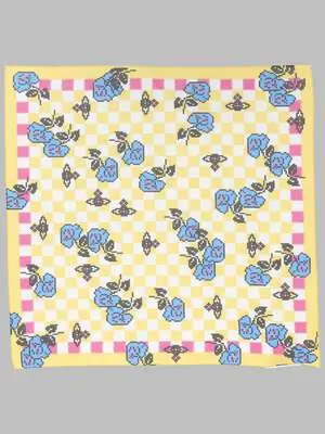 VIVIENNE WESTWOOD Printed Cotton Square Scarf - Yellow