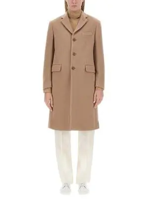 Aspesi Single-breasted Wool Blend Coat - Beige