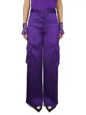 Versace Satin Cargo Pants - Purple