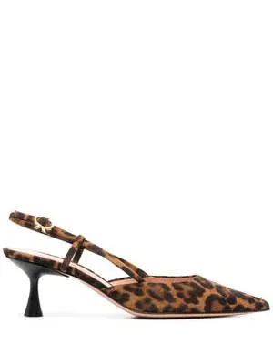 GIANVITO ROSSI Metallic Ribbon Buckle Ankle Strap Shoes With 55mm Heel - Brown