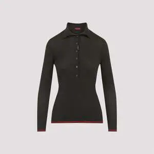 Gucci Ribbed Cashmere And Silk Blend Polo Top