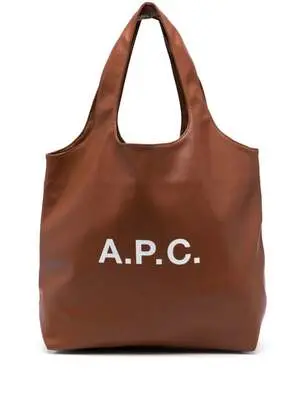A.p.c. Chic Tote Bag With Top Handles - Marrone