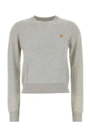 Maison Kitsuné Baby Fox Merino Wool Knit Pullover - Grey