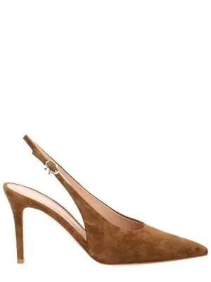 GIANVITO ROSSI Slingback Robbie Sling In Suede - Brown