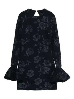 ROTATE BY BIRGER CHRISTENSEN Floral Long Sleeve U-neck Mini Dress