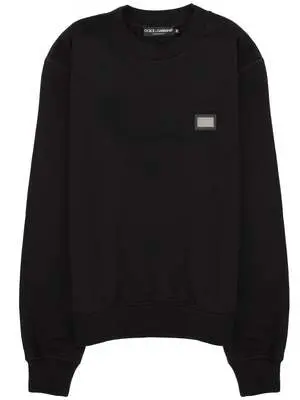 Dolce & Gabbana Logo-tag Cotton Sweatshirt - Black