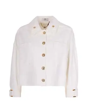 Elisabetta Franchi Button Detailed Mini Coat - Avorio