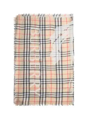 Burberry Check Motif Scarf - Sand