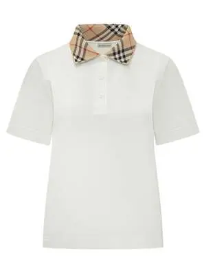 Burberry Polo Shirt With Motivo Check Collar