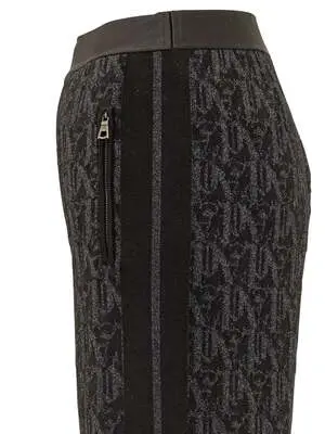 Palm Angels Jacquard Trousers With Paint Detailing - Black
