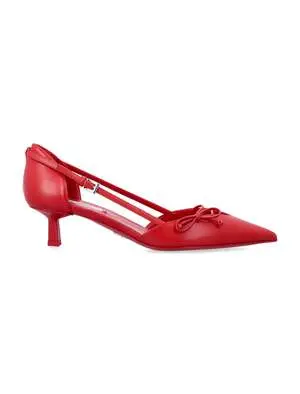 Prada Retro-inspired Pumps With Bow Detail And 4.5cm Heel - Red