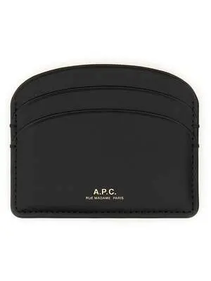 A.p.c. Mini Leather Card Holder - Black