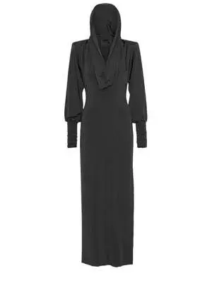 ROTATE BY BIRGER CHRISTENSEN Long Hooded Dress - Black