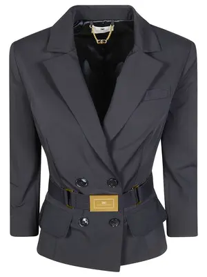 Elisabetta Franchi Stylish Belted Jacket For - Nero