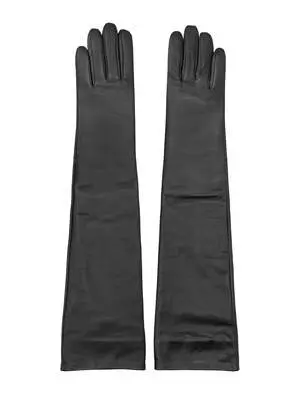 THE FRANKIE SHOP Elongated Leather Gloves - Black