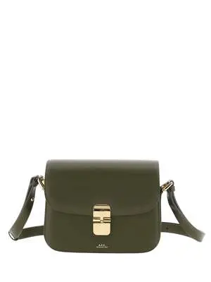 A.p.c. Grace Small Smooth Leather Bag - Kaki