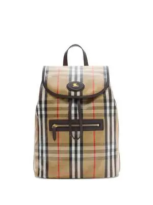 Burberry Checked Canvas Mini Backpack - Sand