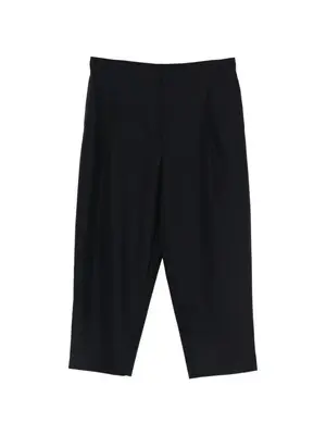 Maison Kitsuné Cropped Pleated Trousers - Navy