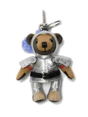 Burberry Mini Equestrian Knight Charm In Luxurious Cashmere - Silver