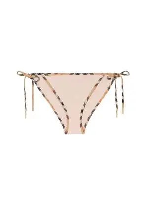 Burberry Checked Bikini Bottoms With Tie-up Detail - Pink