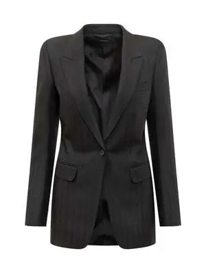 TOM FORD Sophisticated Wool Blazer With Unique Button Design - Black