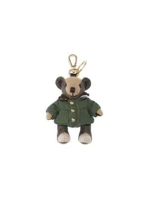 Burberry Quilted Teddy Bear Charm With Corduroy Collar - Green