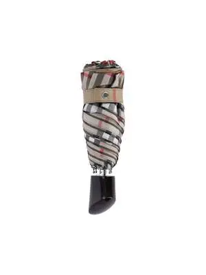 Burberry Folding Umbrella With Equestrian Motif - Beige