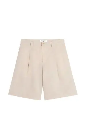 Maison Kitsuné Pleated Mini Shorts - Macadamia