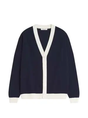 Maison Kitsuné Contrasted Cotton Comfort Cardigan For Ss26 Collection - Classynavy