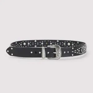GOLDEN GOOSE Embellished Buckle Belt - Black