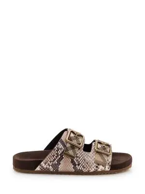 Burberry Dynamic Urchin Sandals With Double Buckles - Serpent
