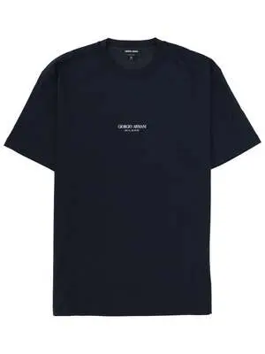 Giorgio Armani T-shirt With Logo - Blue