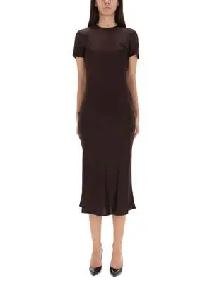 Staud Marcel Ruched Stretch-silk Charmeuse Midi Dress