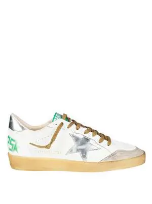 GOLDEN GOOSE Ball Star Suede Glitter-star Low-top Sneakers - Bianco