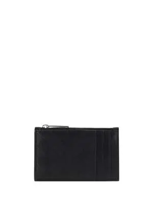 Bottega Veneta Intrecciato Zipped Card Case - Black