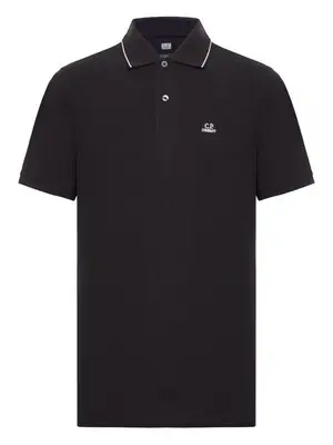 C.P. COMPANY C. P. Company Stretch Piquet Short Sleeve Logo T-shirt - Black