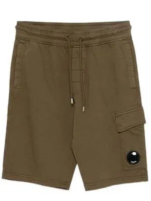 C.P. COMPANY Fleece Bermuda Shorts With Adjustable Waist - Green