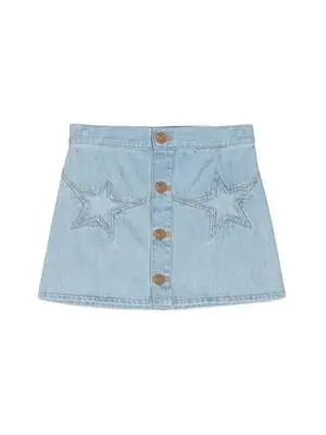 Versace Embroidered Denim Skirt
