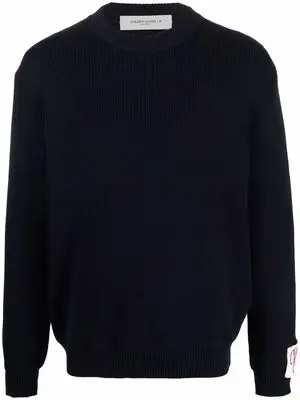 GOLDEN GOOSE Ribbed Cotton Blend Crewneck Sweater