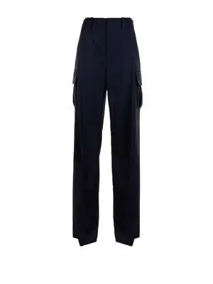Bottega Veneta Wool Cargo Pants - Blue