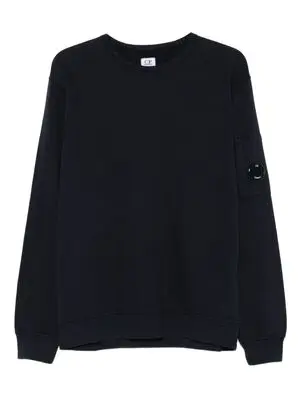C.P. COMPANY Light Fleece Crewneck Sweatshirt With Zip Pocket - Blue