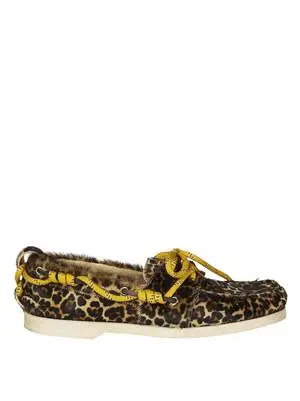 GOLDEN GOOSE Cruise Loafer In Leopard-print Pony Skin - Marrone