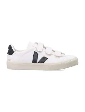 VEJA Recife Court-style Sneaker With Hook-and-loop Straps - Extra-white Black