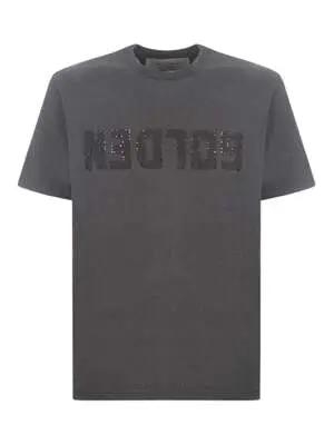 GOLDEN GOOSE Vintage Effect Cotton Logo T-shirt For