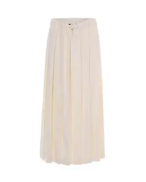 Fabiana Filippi Pleated Maxi Skirt With Elastic Waist - Burro